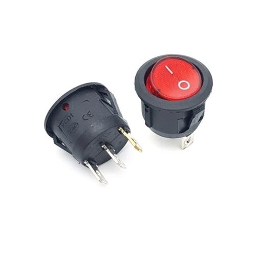 خرید و قیمت کلید راکر گرد چراغدار 6 آمپر 3 پایه مدل KCD-1 | آی سی بِست